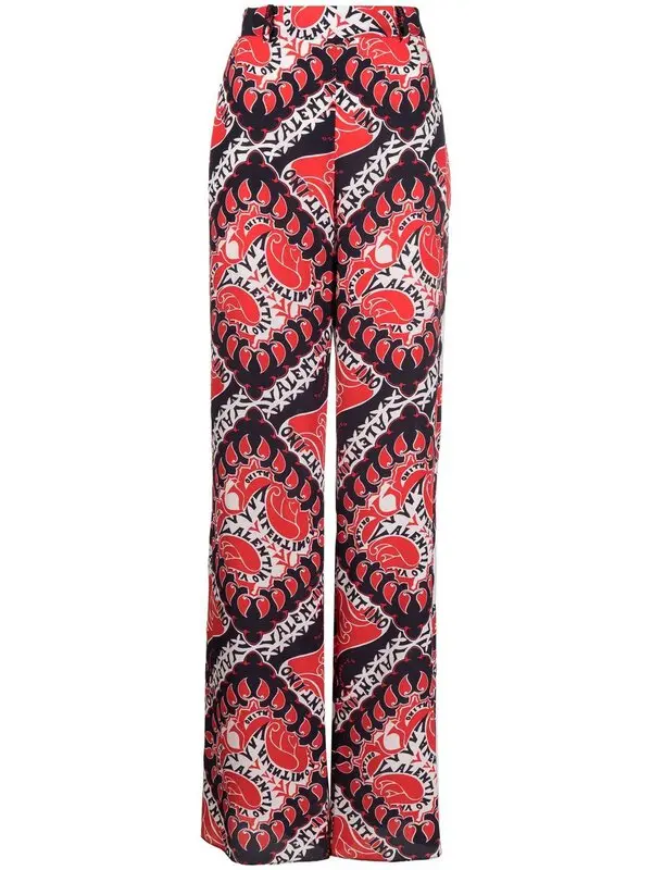 Valentino Garavani Archive Manifesto Straight-leg Trousers