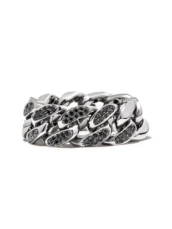 Shay 18k White Gold Diamond Link Ring - Silver