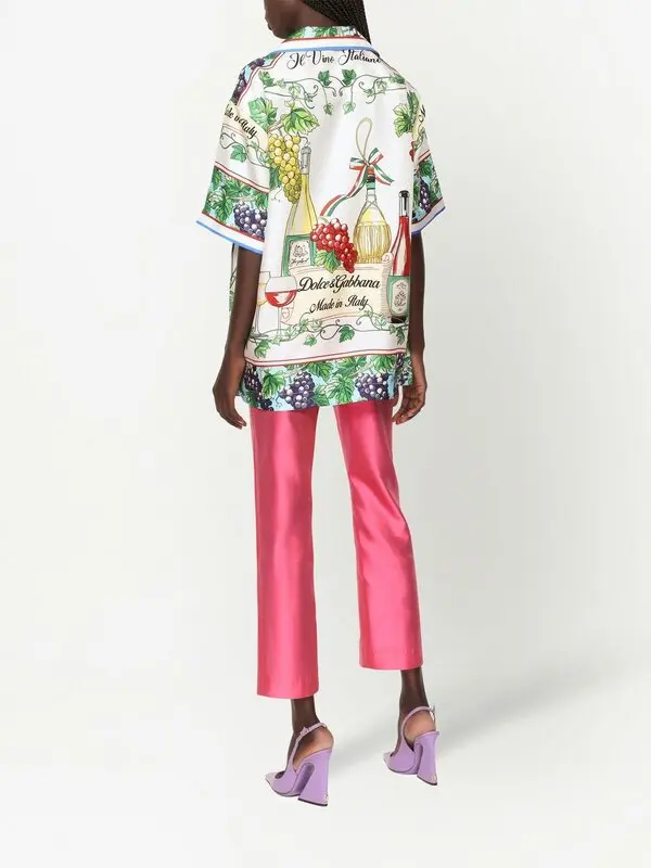 Dolce & Gabbana Graphic-print Silk-twill Shirt