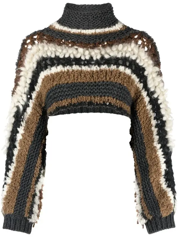 Brunello Cucinelli Colour-block Cashmere Jumper - Grey