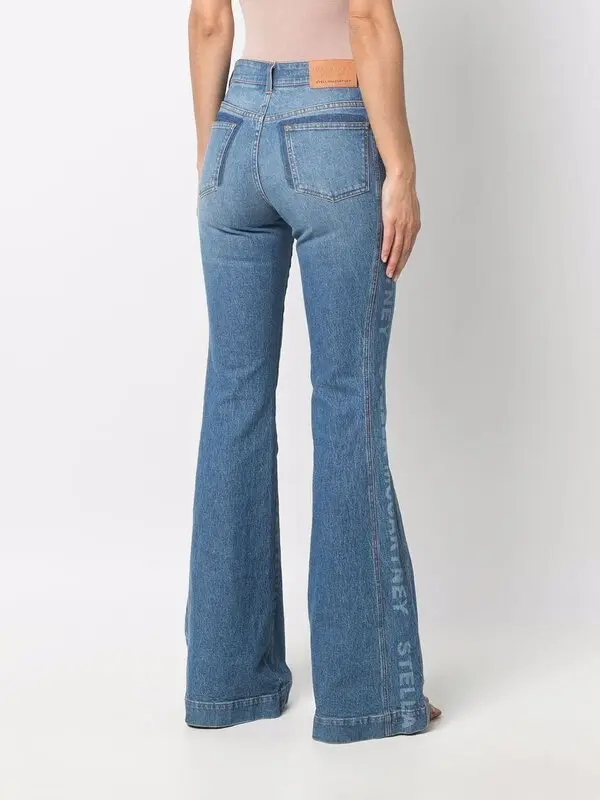 Stella McCartney Salt & Pepper Logo '70s Flare-cut Jeans