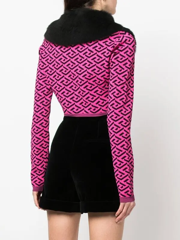 Versace Embroidered Cropped Cardigan