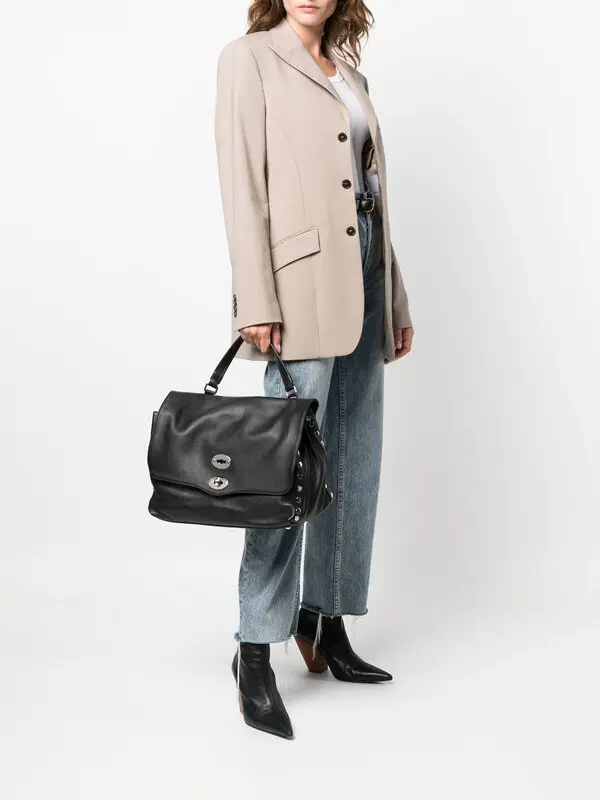 ZANELLATO Medium Postina Daily Studded Tote Bag - Black