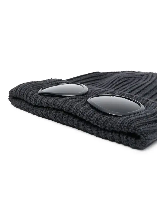 C.P. COMPANY Goggle Knit Beanie - Grey