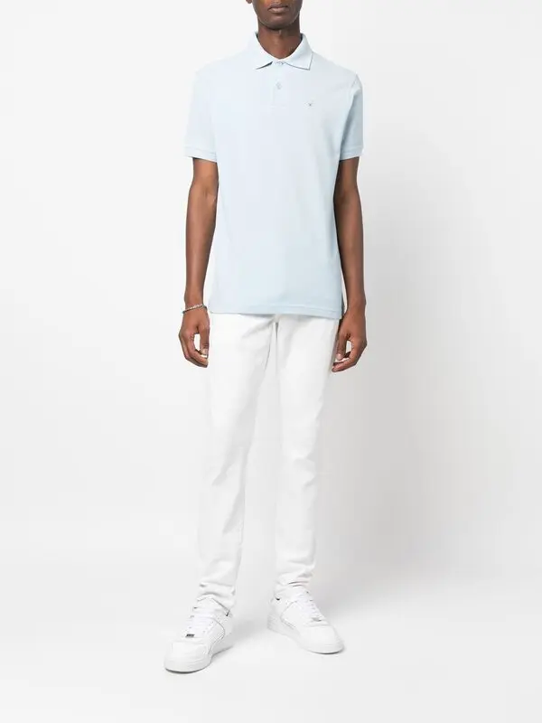Barbour Embroidered-logo Short-sleeved Polo Shirt - Blue