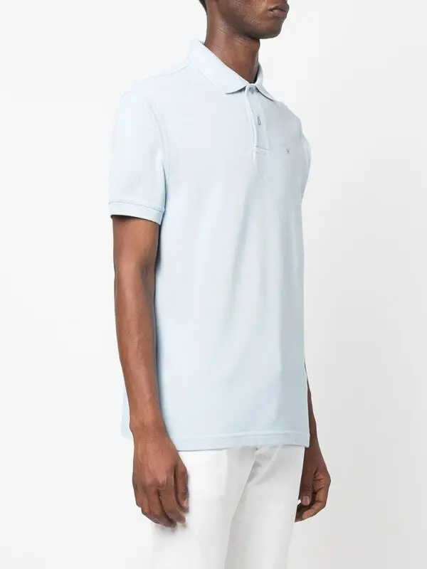 Barbour Embroidered-logo Short-sleeved Polo Shirt - Blue