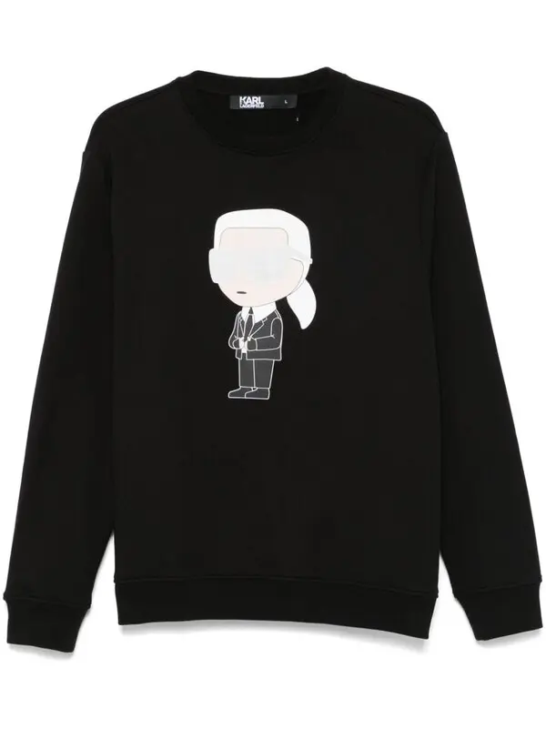 Karl Lagerfeld Ikonik Karl Crew-neck Sweatshirt - Black