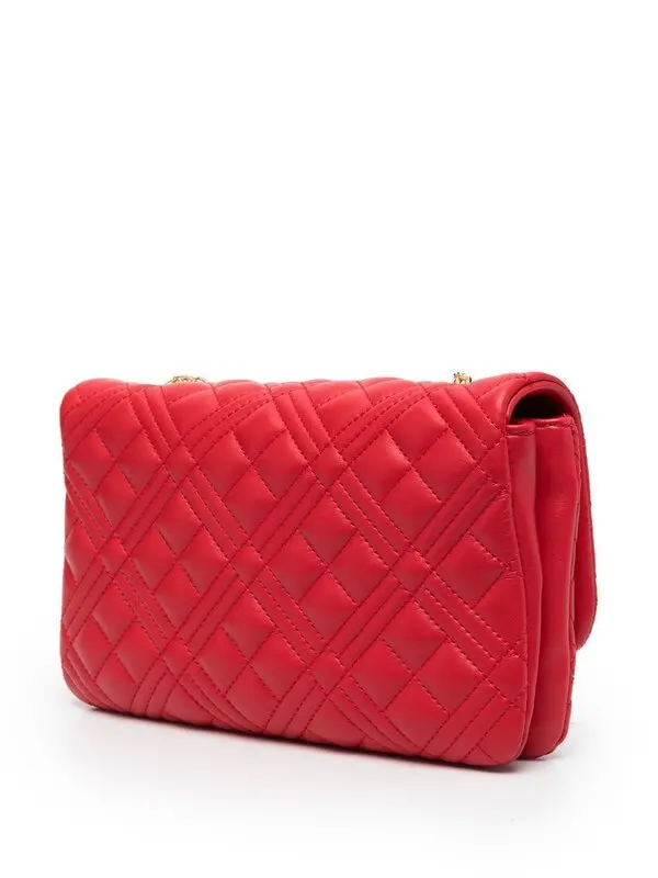 Moschino Quilted Logo Plaque Crossbody Bag