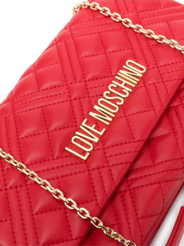 Moschino Quilted Logo Plaque Crossbody Bag