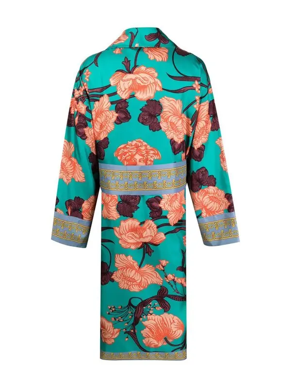 Versace Graphic-print Silk Robe