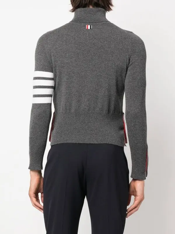Thom Browne 4-bar Stripe Cashmere Turtleneck - Grey