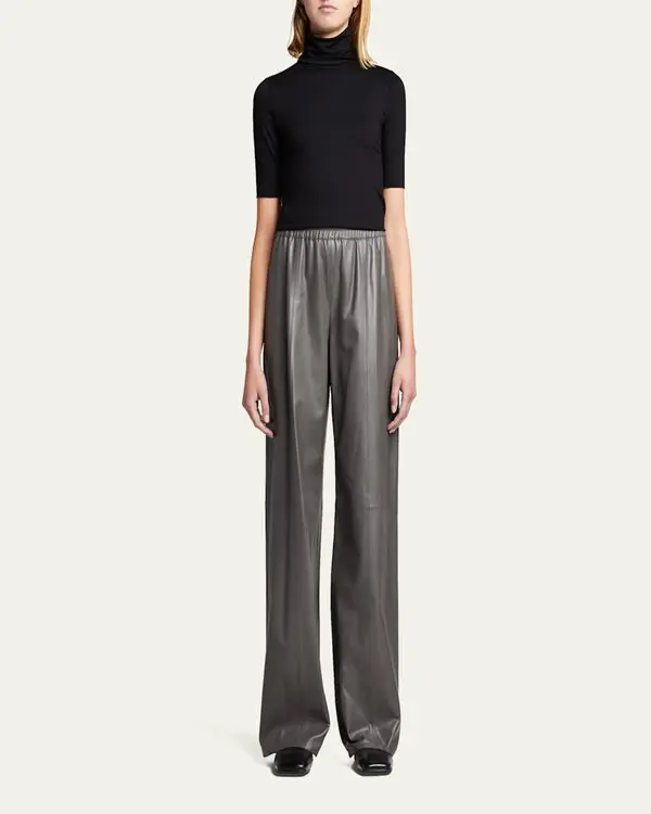 Majestic Filatures Soft Touch Elbow-sleeve Turtleneck Top