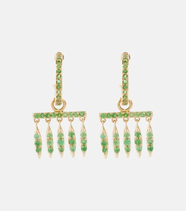 Ileana Makri 18kt Gold Earrings With Tsavorites - Multicoloured