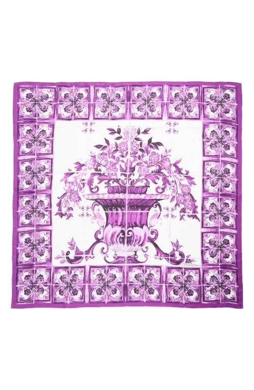 Dolce & Gabbana Mediterraneo Square Silk Scarf - Hp3oa Azulejos Fdo Viola