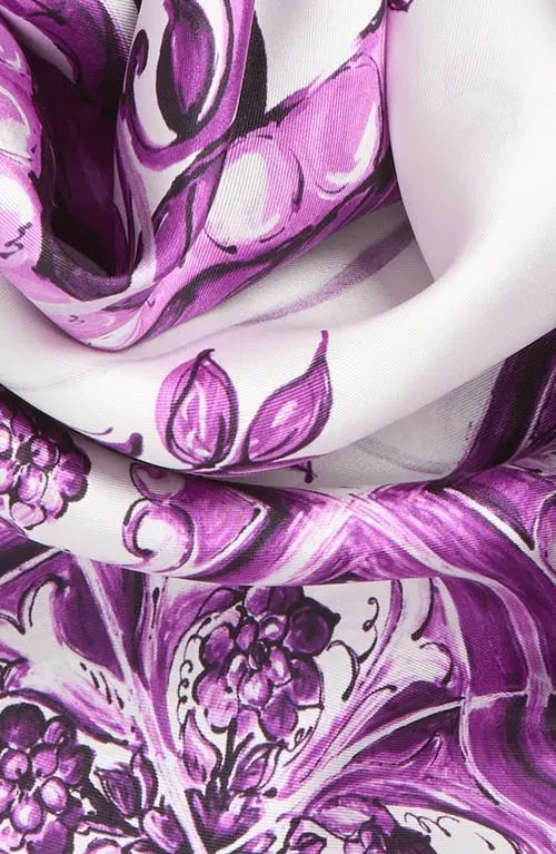 Dolce & Gabbana Mediterraneo Square Silk Scarf - Hp3oa Azulejos Fdo Viola