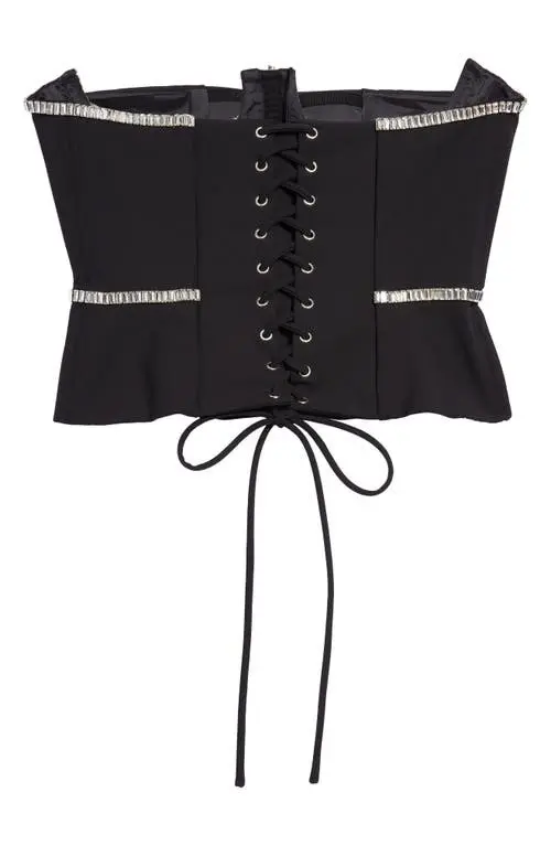 AREA Baguette Crystal Virgin Wool Blend Corset