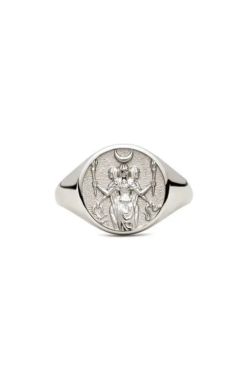 AWE INSPIRED Hecate Signet Ring - Sterling Silver