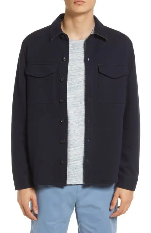 Vince Cotton-blend Shirt Jacket - Coastal/med H Grey