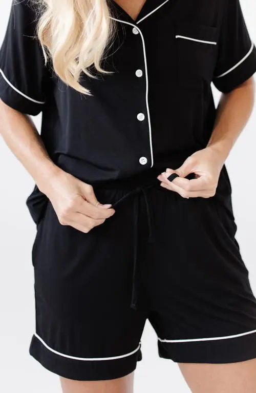 Cozy Earth Short Sleeve Knit Pajamas - Black