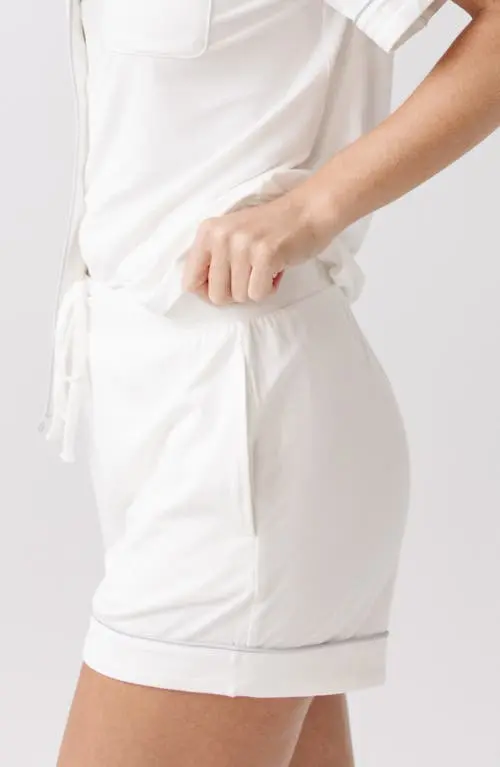 Cozy Earth Short Sleeve Knit Pajamas - Ivory