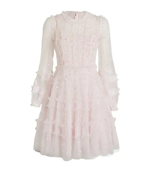 Needle & Thread Violet Shimmer Micro Mini Dress In Pink - 31% Off |  Editorialist