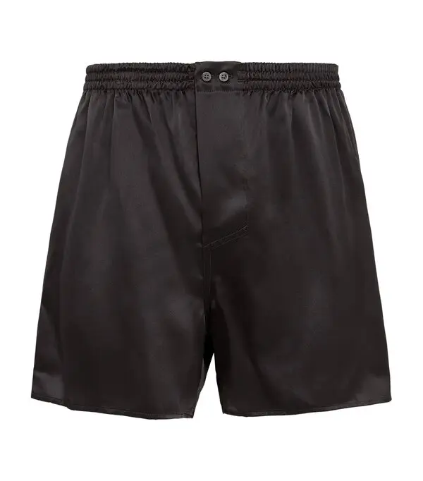 Zimmerli Silk Relaxed Boxers - Black