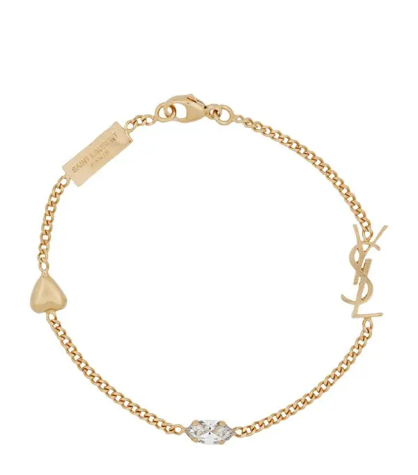 Saint Laurent Logo Charm Bracelet - White