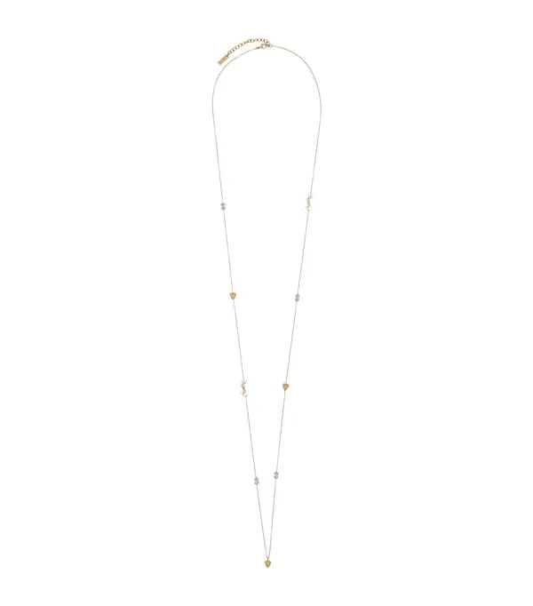 Saint Laurent Heart Pendant Necklace - White