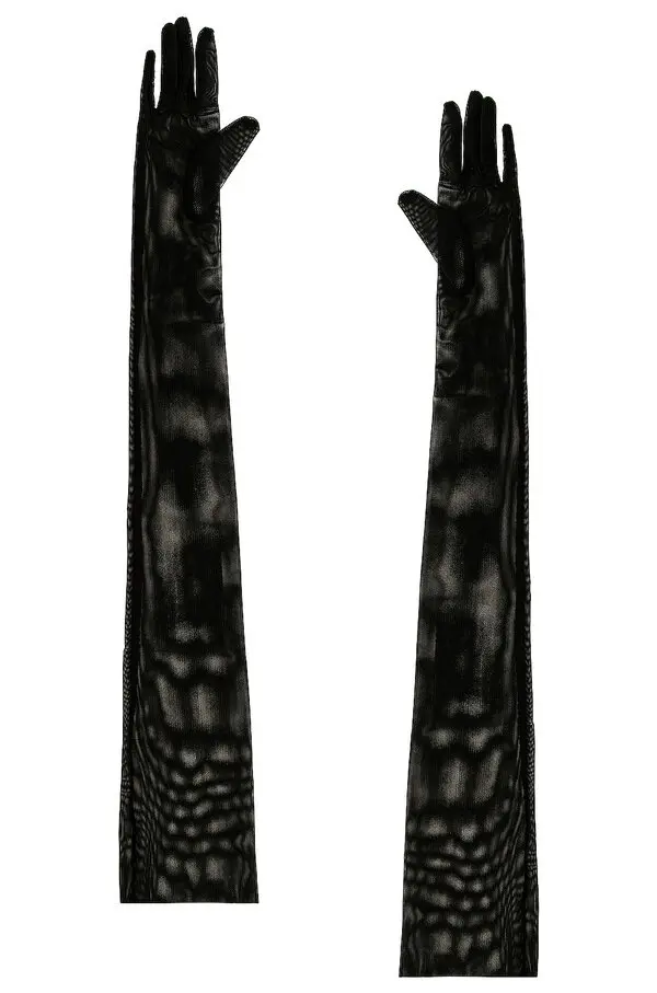 Norma Kamali Long Gloves - Black Mesh