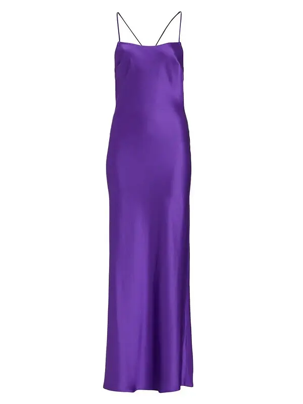 SIMONMILLER Hustle Kizo Low-back Satin Maxi Dress Size