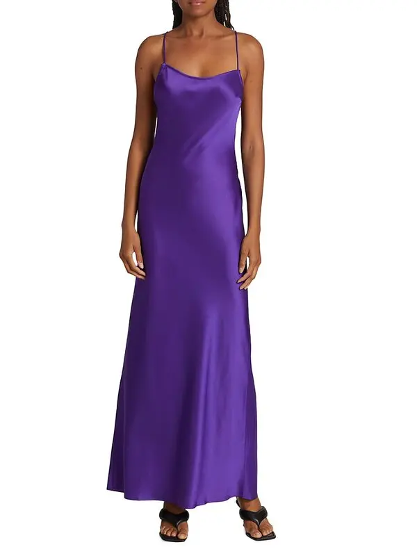 SIMONMILLER Hustle Kizo Low-back Satin Maxi Dress Size