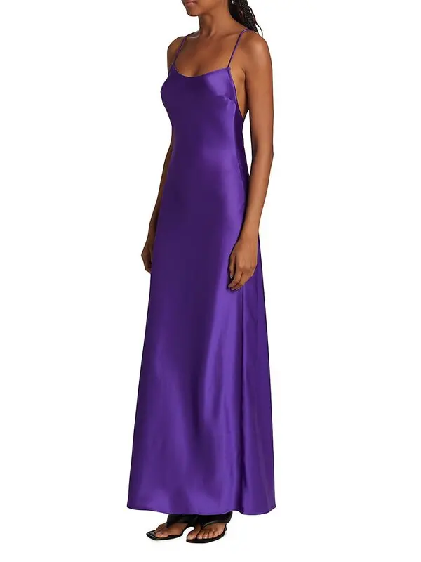 SIMONMILLER Hustle Kizo Low-back Satin Maxi Dress Size