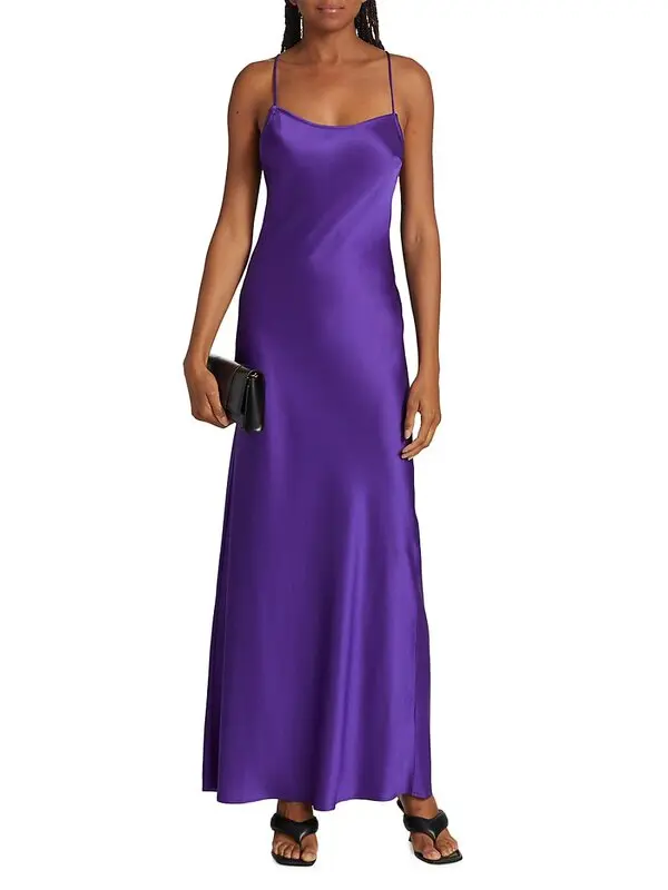 SIMONMILLER Hustle Kizo Low-back Satin Maxi Dress Size