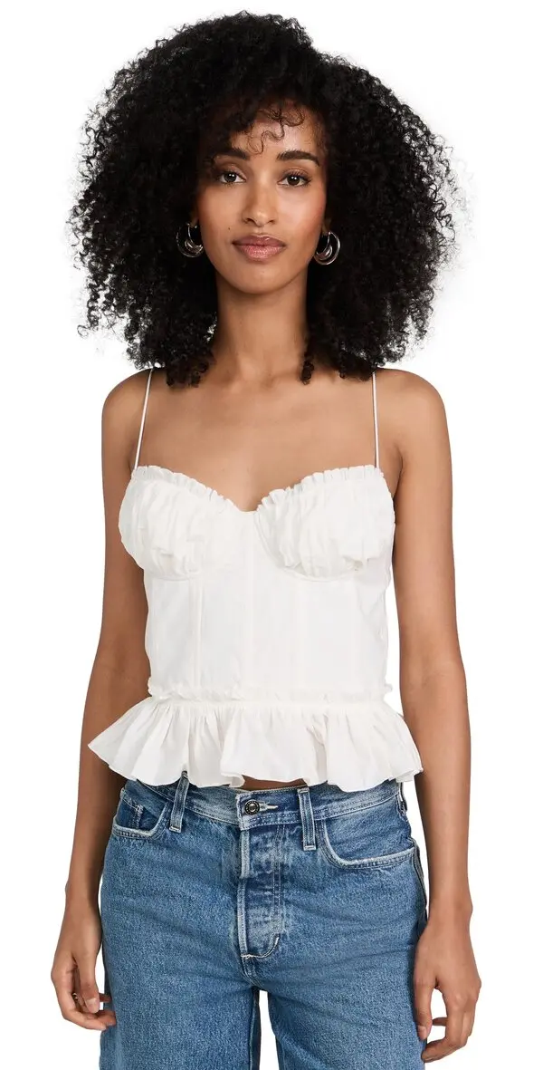 EN SAISON Raina Bustier Top With Ruffle Trim