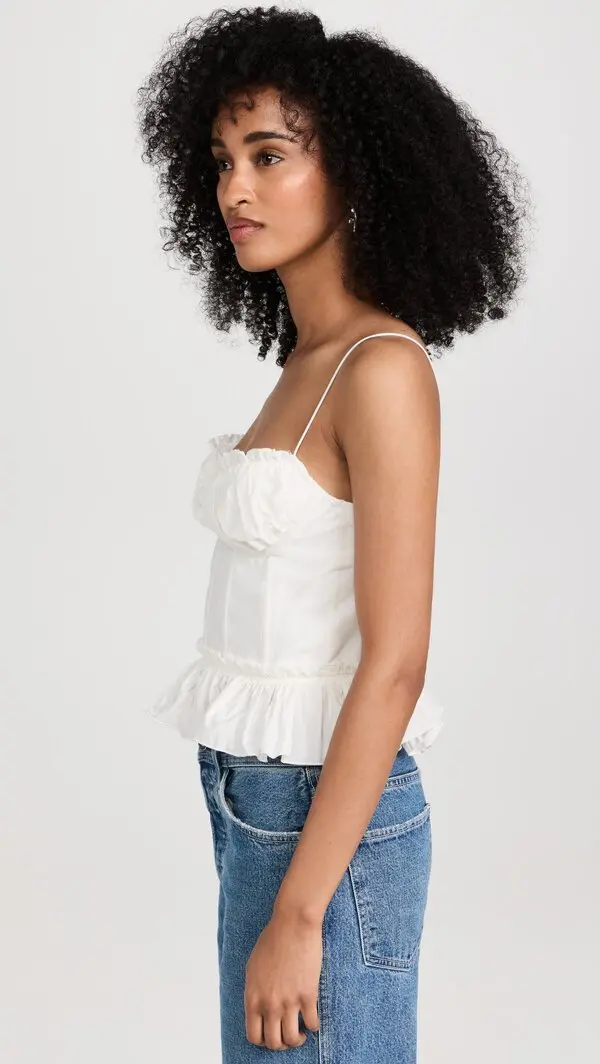 EN SAISON Raina Bustier Top With Ruffle Trim