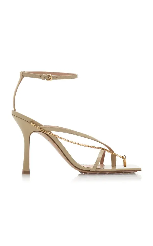 Bottega Veneta Chain-trimmed Leather Lounge Sandals - Neutral