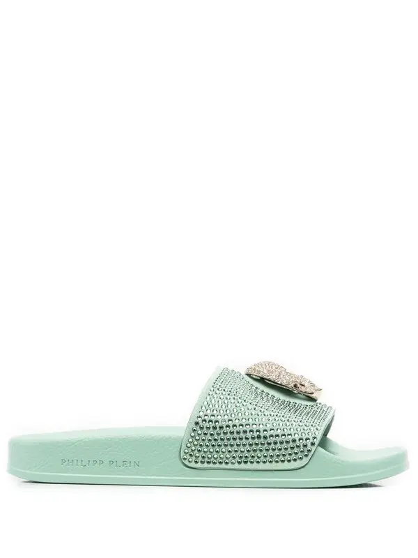 Philipp Plein Skull Strass Pool Slides