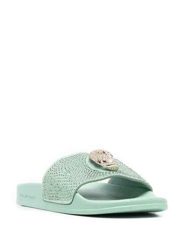 Philipp Plein Skull Strass Pool Slides
