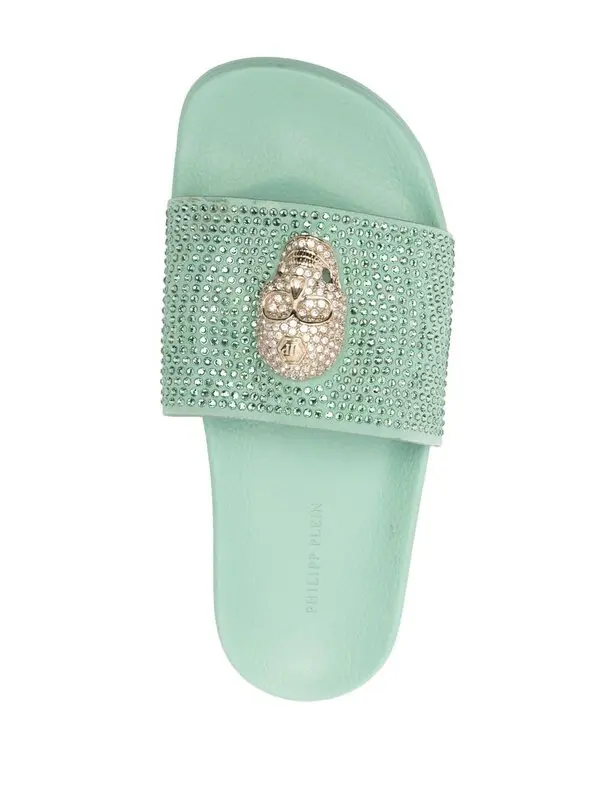 Philipp Plein Skull Strass Pool Slides