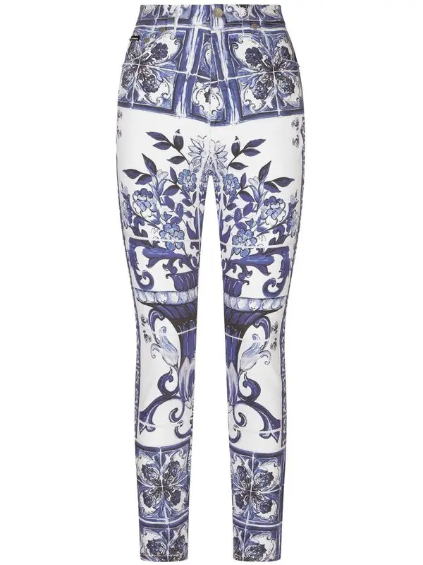 Dolce & Gabbana Majolica-print Skinny Jeans