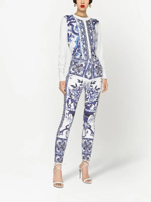 Dolce & Gabbana Majolica-print Skinny Jeans