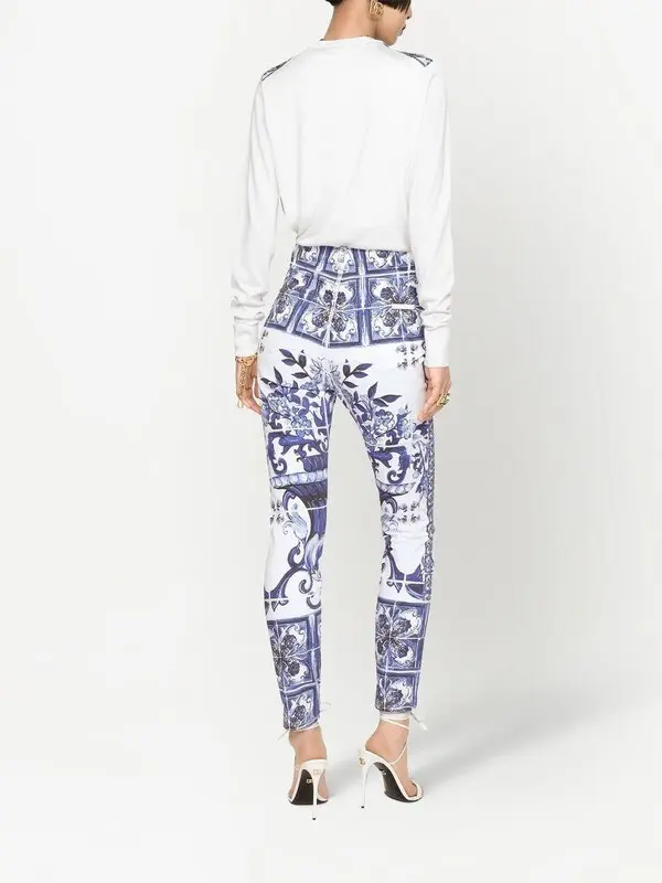 Dolce & Gabbana Majolica-print Skinny Jeans
