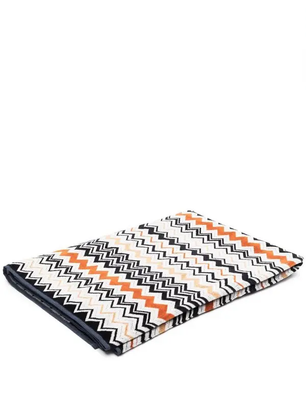 Missoni Chevron-knit Cotton Beach Towel - Black