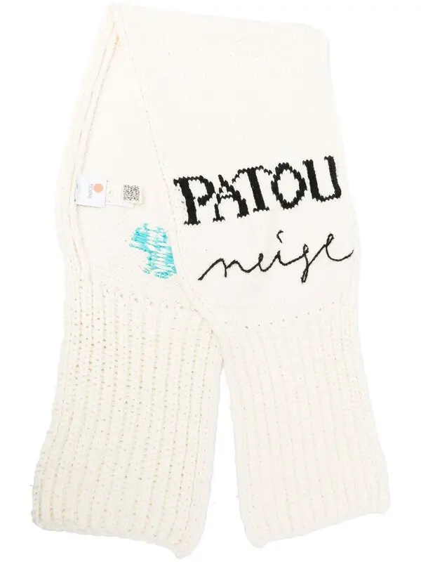 Patou Intarsia-knit Virgin Wool Scarf - Neutrals