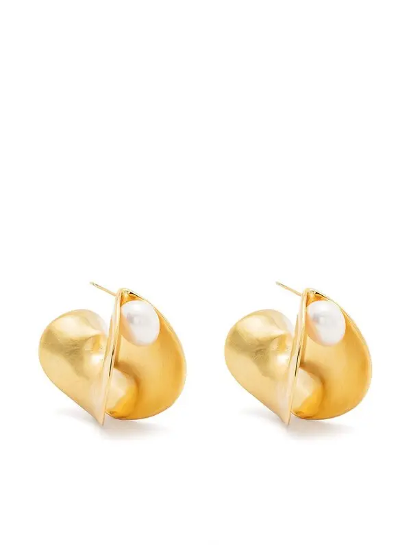 Cult Gaia Sculptural Pearl Single Earring - Gold