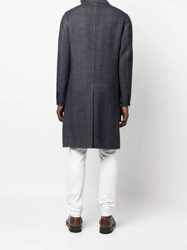 Brioni Single-breasted Wool Coat - Blue