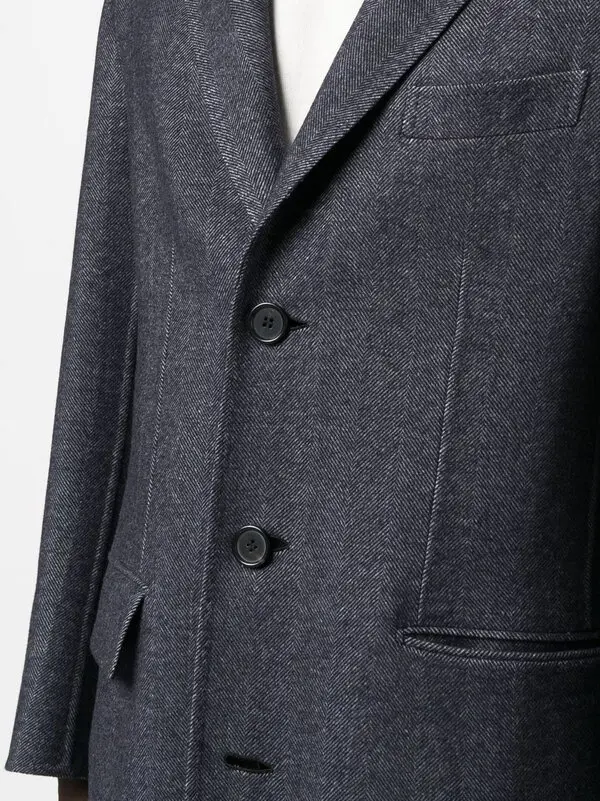 Brioni Single-breasted Wool Coat - Blue