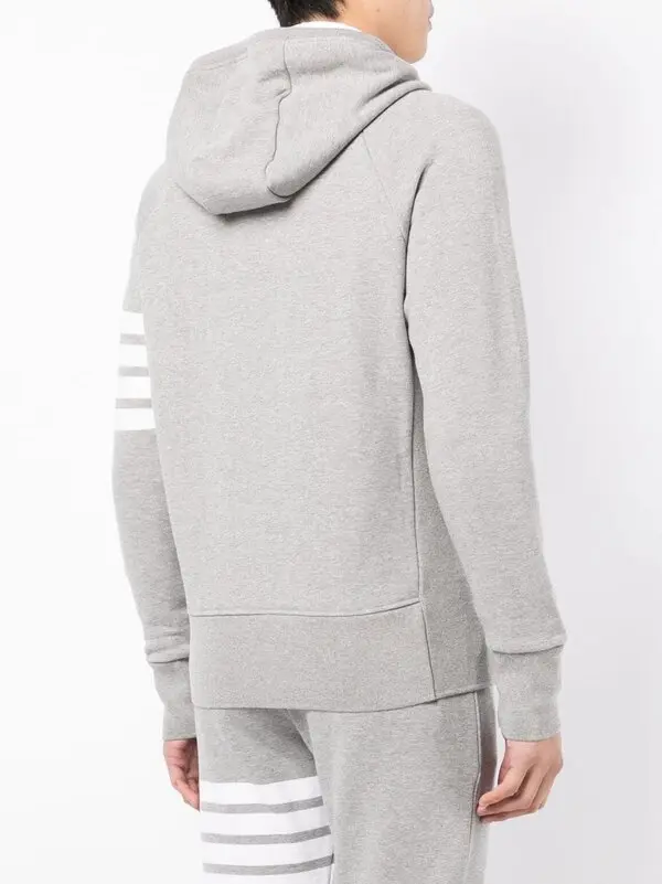Thom Browne 4-bar Zip-up Hoodie - Grey