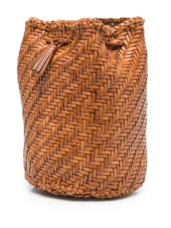 Dragon Diffusion Woven Bucket Bag - Brown
