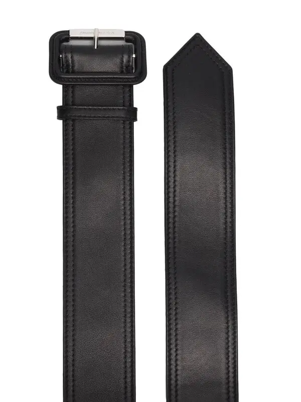 Alexander McQueen Pointed Leather Buckle Belt
